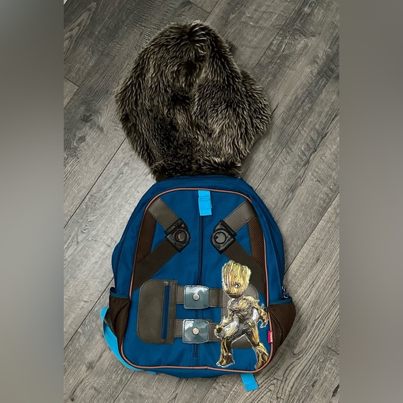 Other | Rare Marvel Groot Backpack W Hood Authentic Disney Store ...